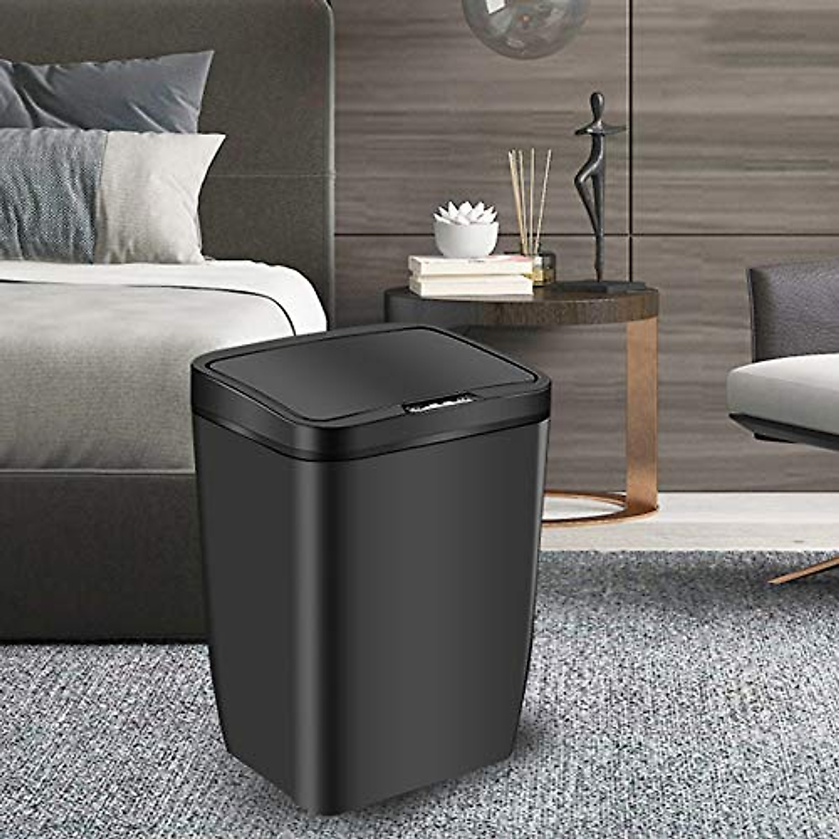 Smart Trash Home Kitchen Office Hotel Room Automatic Sensor Trash Can - Black