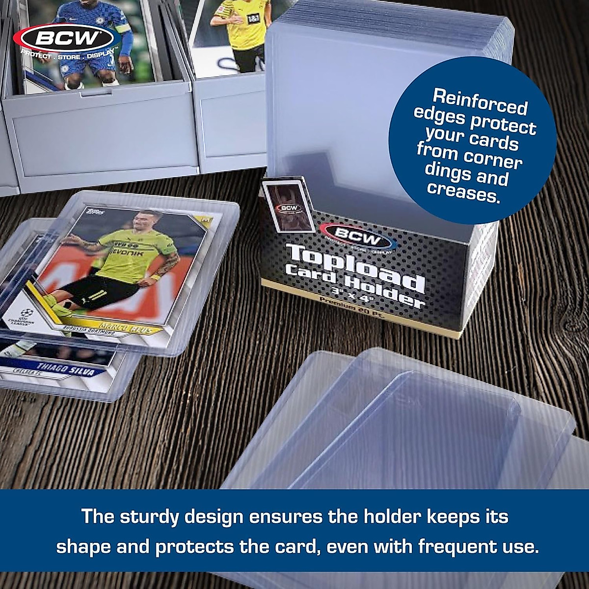 BCW 3x4 Topload Card Holder - Premium 20PT Thickness | 2 Pack (50 Total) | Quality Rigid PVC Protector for Standard Size Trading Cards | Card Holders for Sports Cards, MTG, Pokemon, and More