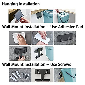 StoneSpace Under Sink Compost Bin Indoor Kitchen Sealed, 3.2 Gallon/12L Compost Bucket for Kitchen, Wall Mounted Small Trash Can with Lid，1 Pack Blue