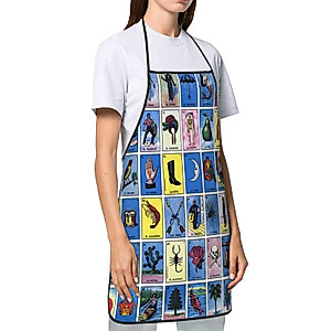 Colorful Mexican Bingo Cards Aprons Waterproof Chef Apron Bib Aprons For Women Men Kitchen Cooking Baking Gardening Bbq