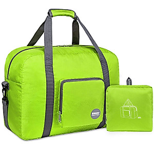 WANDF for Frontier Airlines United Airlines 18" Foldable Travel Duffle Bag for Travel Gym Sports Weekender Bag, Green