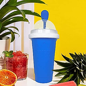 Slushie Maker Cup Magic Quick Frozen Smoothies Cup, Cooling Cup, Homemade Milkshake Maker DIY for Family (Blue)