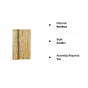 Mininfa Natural Rolled Bamboo Fence, Eco-Friendly Bamboo Fencing, 0.7 in D x 4 feet High x 6 feet Long, Bamboo Screen for Garden, Privacy