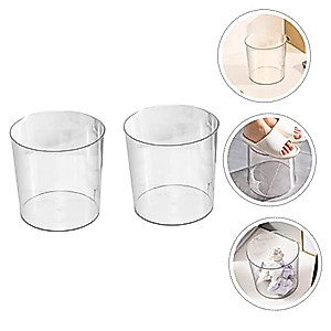 Zerodeko 2pcs Transparent Trash Can Clear Container Desk Containers Office Trash Can Clear Trash Can Clear Waste Can Recycling Trash Can Kitchen Waste Bin Trash Storage Can Home Supplies