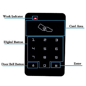 LIBO Full Set Kit of RFID Access Control Keypad 125KHz with DC12V Electric Lock Electronic Bolt Lock, 3A Power Supply, Exit Button, 10pcs ID Key Cards