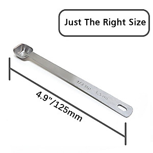 BERYLER 1/3 Teaspoon(1/10 Tbsp | 1.5 mL | 1.5 cc | 0.05 oz) Single Measuring Spoon, Small Measuring Spoon Only, Individual Tiny Measuring Spoons, Stainless Steel Mini Measuring Spoons (Square Bowl)