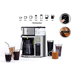 Braun MultiServe Coffee Machine 7 Programmable Brew Sizes / 3 Strengths + Iced Coffee, Glass Carafe (10-Cup), Stainless Steel, KF9070S