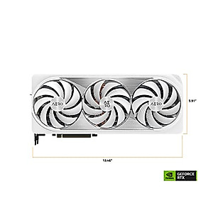 Gigabyte GV-N4090AERO OC-24GD GeForce RTX 4090 AERO OC 24G Graphics Card, 3X WINDFORCE Fans, 24GB 384-bit GDDR6X, Video Card