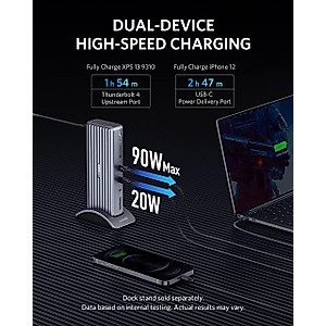 Anker 777 Thunderbolt Docking Station (Apex, 12-in-1, Thunderbolt 4), Max 90W Charging for Laptop, 20W Power Delivery, Single 8K, Triple 4K Display, 10Gbps Data, Ethernet, Audio, SD