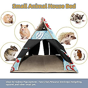 Y-DSIWX Guinea Pig Hideout Cozy Hamster House Cave for Bunny Chinchilla Hedgehog Small Animal Marine Red Octopus Blue Jellyfish Seashell