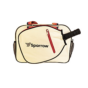 Sparrow Sports & Accessories Pickleball Bag - Sports Bag For Gear, Gym Essentials - Adjustable Strap, Mesh Pockets, Pickleball Paddle Compartment With Cover - Stylish Retro Look - 20x8x12" (3 Stripes)