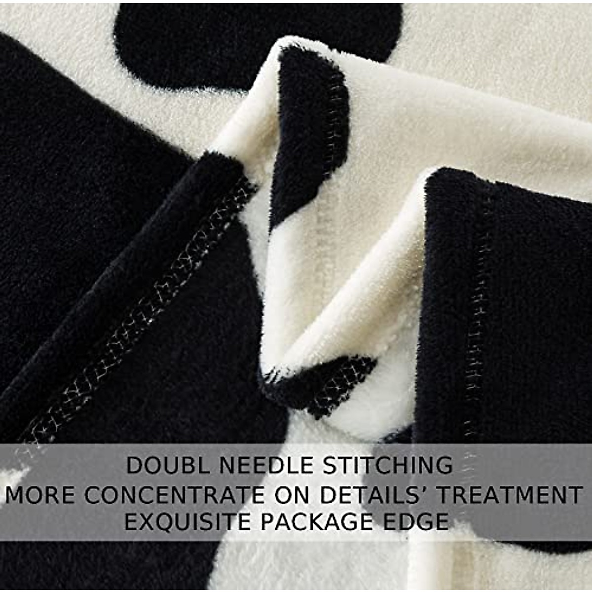 Flannel Fleece Cow Print Blanket Queen Size - Premium Anti-Static Super Soft Cozy Plush, Lightweight Microfiber Winter Warm Throw Blanket for Couch Sofa Bed 90" x 90"(Black Cow Queen)