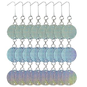 Mageloly 24 Pack Bird Reflective Disks, Woodpecker Deterrent Bird Repellent Devices Outdoor, Bird Deterrent Scare Discs