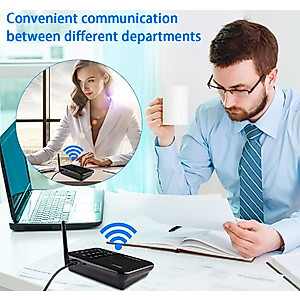 Wuloo Intercoms Wireless for Home 1 Mile (5280 Feet) Range 10 - Channel, Wireless Home Intercom System for House Business Office, Room to Room Intercom, Home Communication System (2 Packs, Black)