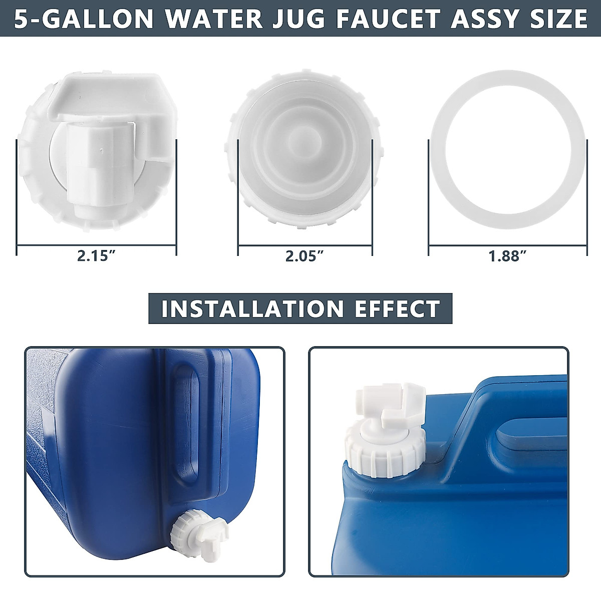 5-Gallon Water Jug Spigot, for 5 Gallon Coleman Water jug. Water Carrier Jug Replacement Faucet Assy. Compatible with Special Coleman 5 Gallon Water Carrier Model, Sealed and Durable Water Jug Spout.