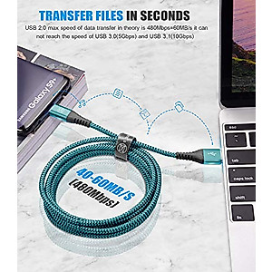 sweguard USB C Cable 3.1A Fast Charging [2-Pack,3.3ft+3.3ft], USB-A to USB-C Charger Nylon Braided Cord for Samsung Galaxy S22 S21 S20 S10 S9 S8 Plus/FE Note 20 10 9 8, A71 A51 A32,LG,Moto,PS5-Green