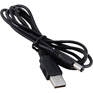 JacobsParts USB to 5.5mm x 2.1mm Barrel Connector 5V DC Power Cable Male, 120cm / 4ft