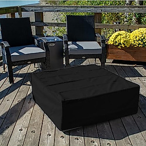 Paramount FP-419 Square Aluminum Concrete Look Firepit Table with Convertible Burner, Grey