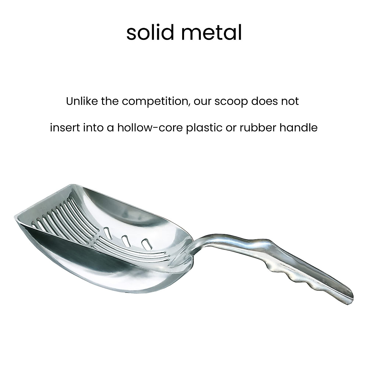 DuraScoop® Premium Multicat Cat Litter Scoop | Solid Metal | Litter Box Tray Pan Sifter