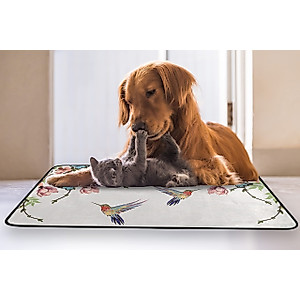 Hummingbird Kitchen Mats 39 X 20 Inch Butterfly Kitchen Floor Mat Anti Fatigue Comfort Kitchen Rug Non Slip Oil Stain Carpet for Home Bath Outdoor Decor