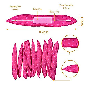 Locisne 20pcs No Heat Curlers You Can Sleep in, Hair Rollers for Long Hair DIY(Pink)