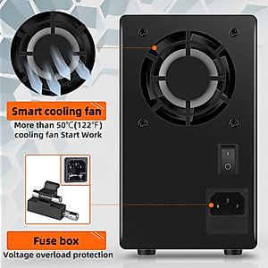 NICE-POWER DC Power Supply Variable: 30V 10A Adjustable Switching Regulated High Precision 4-Digits LED Display 5V/2A USB Port Test Lead Output & Input Power Cord Bench Lab Power Supplies