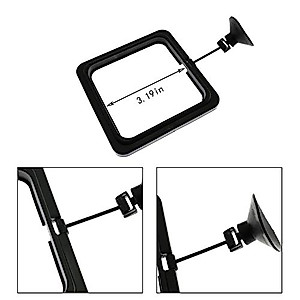 Maxmoral 2pcs Black Fish Feeding Ring Aquarium Fish Tank Mariculture Fishes Floating Food Feeder Circle with Suction Cup(Round and Square)