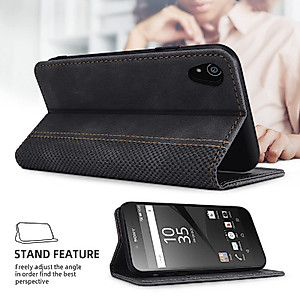 AKABEILA for Sony Xperia 1 III 5G Case Luxury PU Leather Flip Wallet Shell Card Holder Magnetic Closure Kickstand Shockproof Bumper Protective Women Men Mobile Phone Cover 6.5" Black