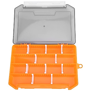 Yuecoom Fishing Tackle Storage, Single‑Layer Insert Lure Box Fishing Tackle Box, Fishing Utility Box with Removable Dividers (Orange)