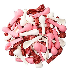 Pink White Rose-gold Small Balloons - 5 Inch 60pcs Round Latex Balloon Gender Reveal Birthday Graduation Wedding Engagement Baby Bridal Shower Party Decorations Lasting Surprise