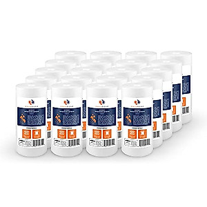 Aquaboon 20-Pack of 5 Micron 10" x 4.5" Sediment Water Filter Replacement Cartridge | Whole House Sediment Filtration | Compatible with W15-PR, HD-950, WFHD13001B, GXWH35F, GXWH30C