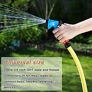 16 Pieces Garden Hose Quick Connector 3/4 Inch Plastic Water Hose Fittings Male and Female Connectors Hose End Adapters with 10 Pieces Rubber Gaskets