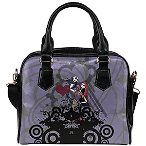 Fashion Women Crossbody Bag Shoulder Handbags Jack and Sally The Nightmare Before Christamas Print.
