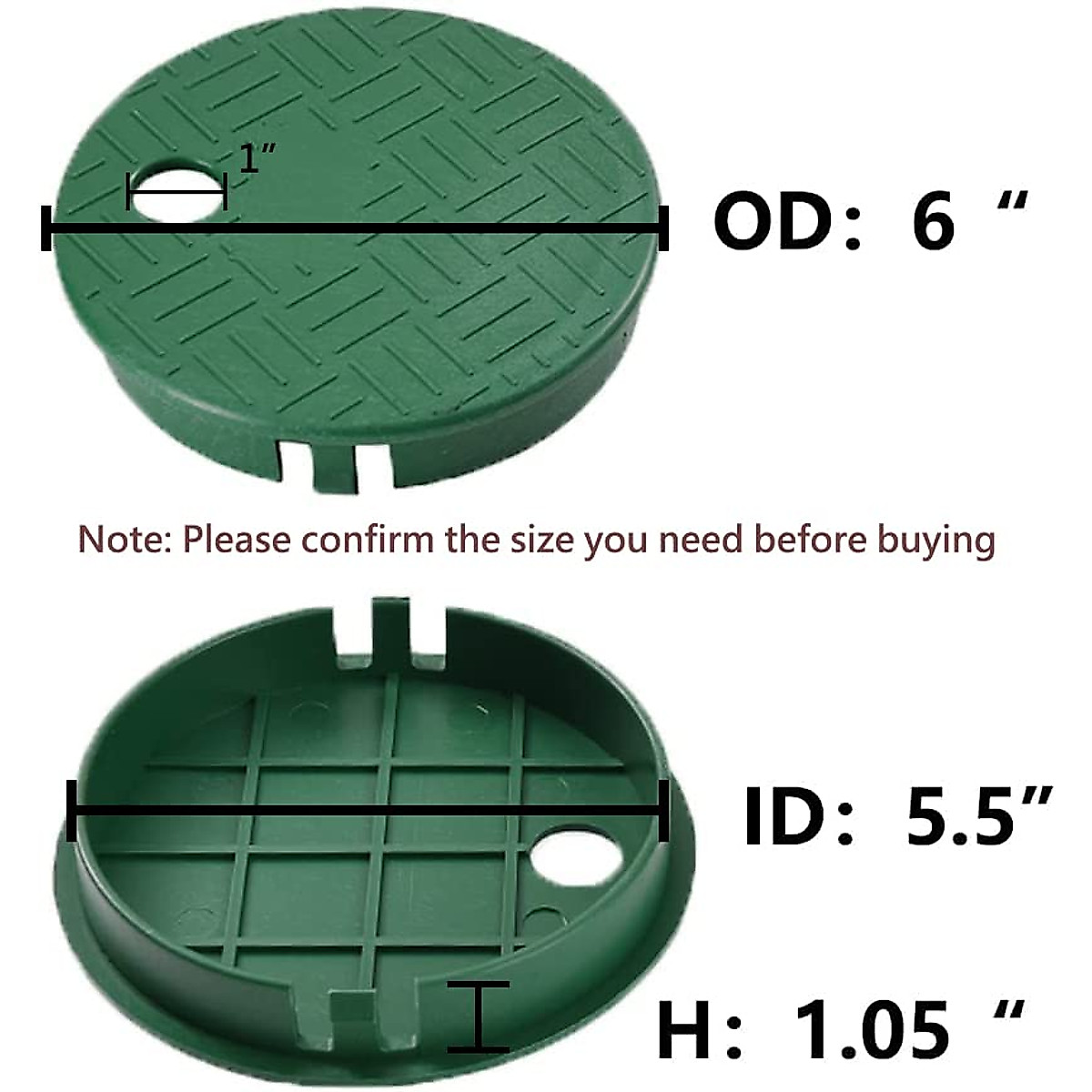 Jayen 2/4 Pcs 6" Valve Box Cover Lid for Sprinkler Irrigation System