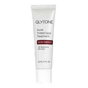 Glytone Acne Tinted Spot Treatment - With 8% Sulfur & 2% Resorcinol - Tinted Cream Formula to Conceal Blemishes - Non-Comedogenic - 1 fl. oz.