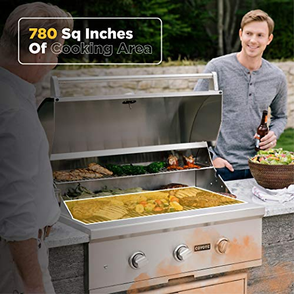 Coyote C-Series 34-Inch, 3-Burner Built-in Propane Gas Grill - C2C34LP