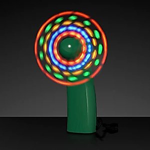 FlashingBlinkyLights LED Light Up Mini Fan with Green Handle