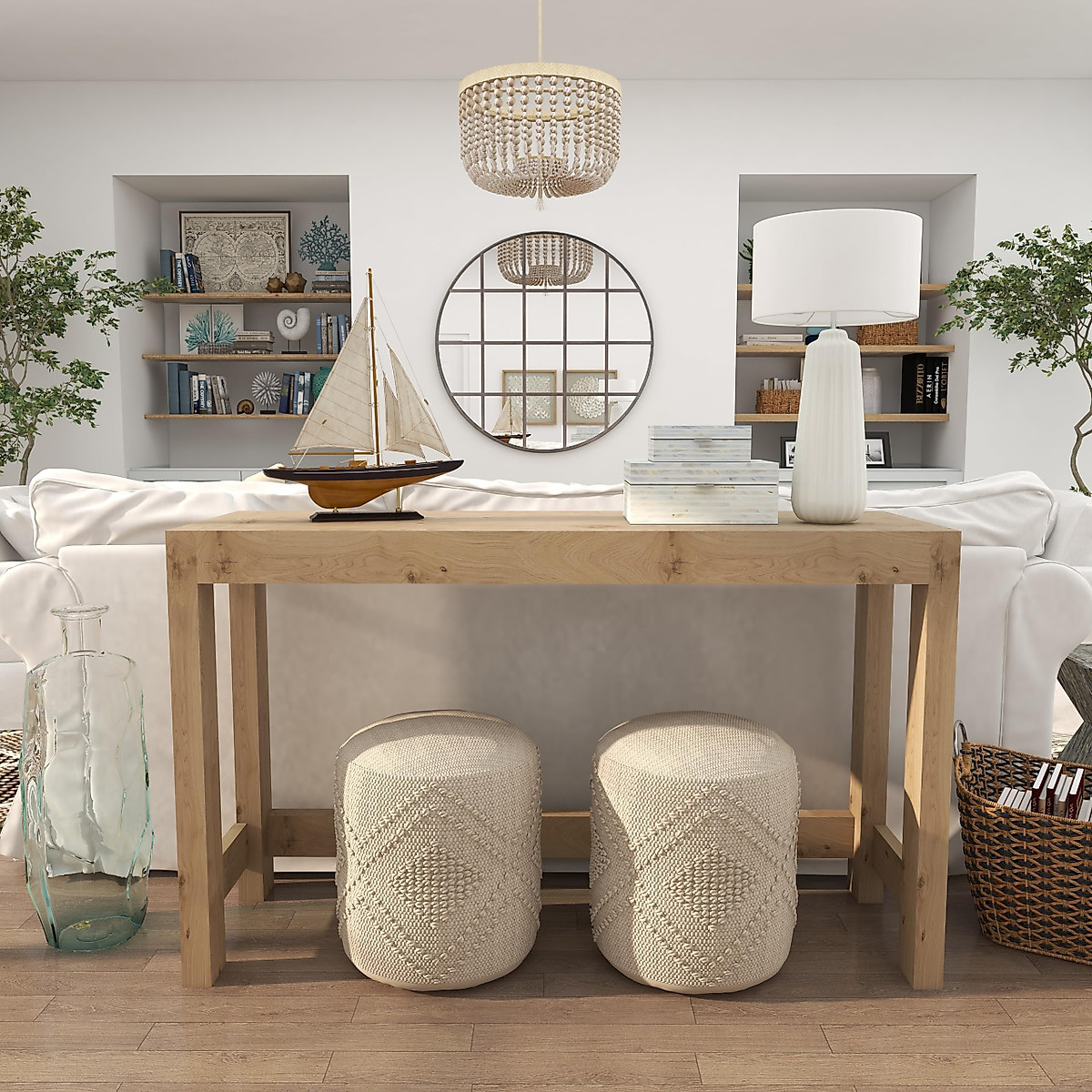 Deco 79 Wood Sail Boat Sculpture with Lifelike Rigging, 17" x 4" x 21", Beige