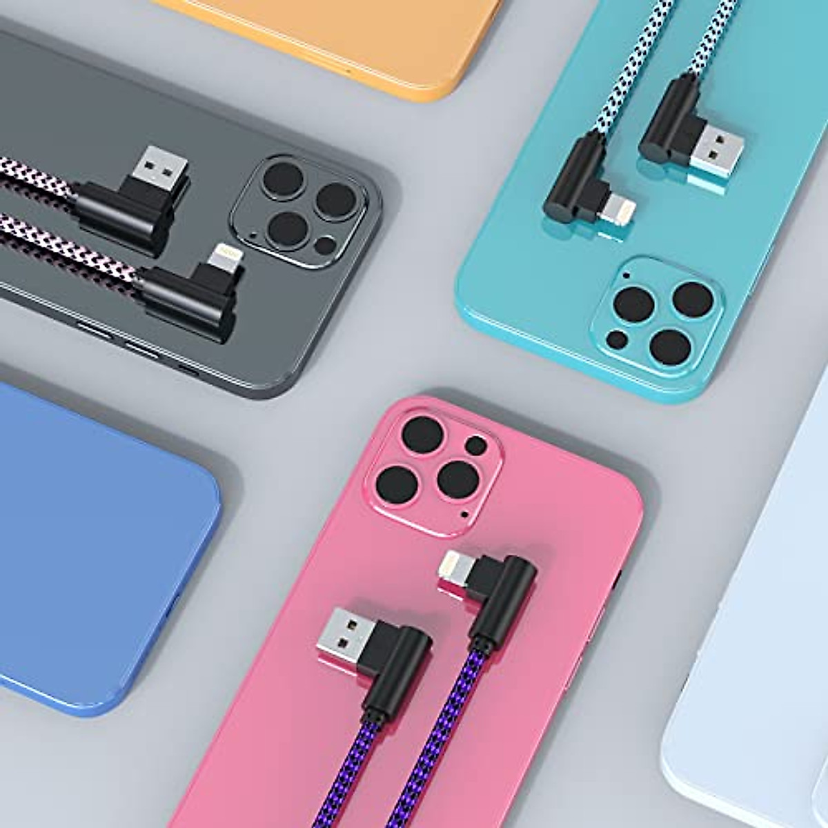 iPhone Charger 10 ft Lightning Cable [Apple MFi Certified] 90 Degree 3 Pack iPhone Charging Cable Long iPhone 13 Charger Nylon Braided for iPhone 14/13/12/11 Pro MAX/XR/XS/8/7/Plus/6S/SE/iPad