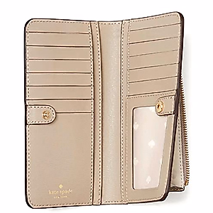 Kate Spade New York Darcy Large Slim Bifold Leather Wallet In Warm Taupe