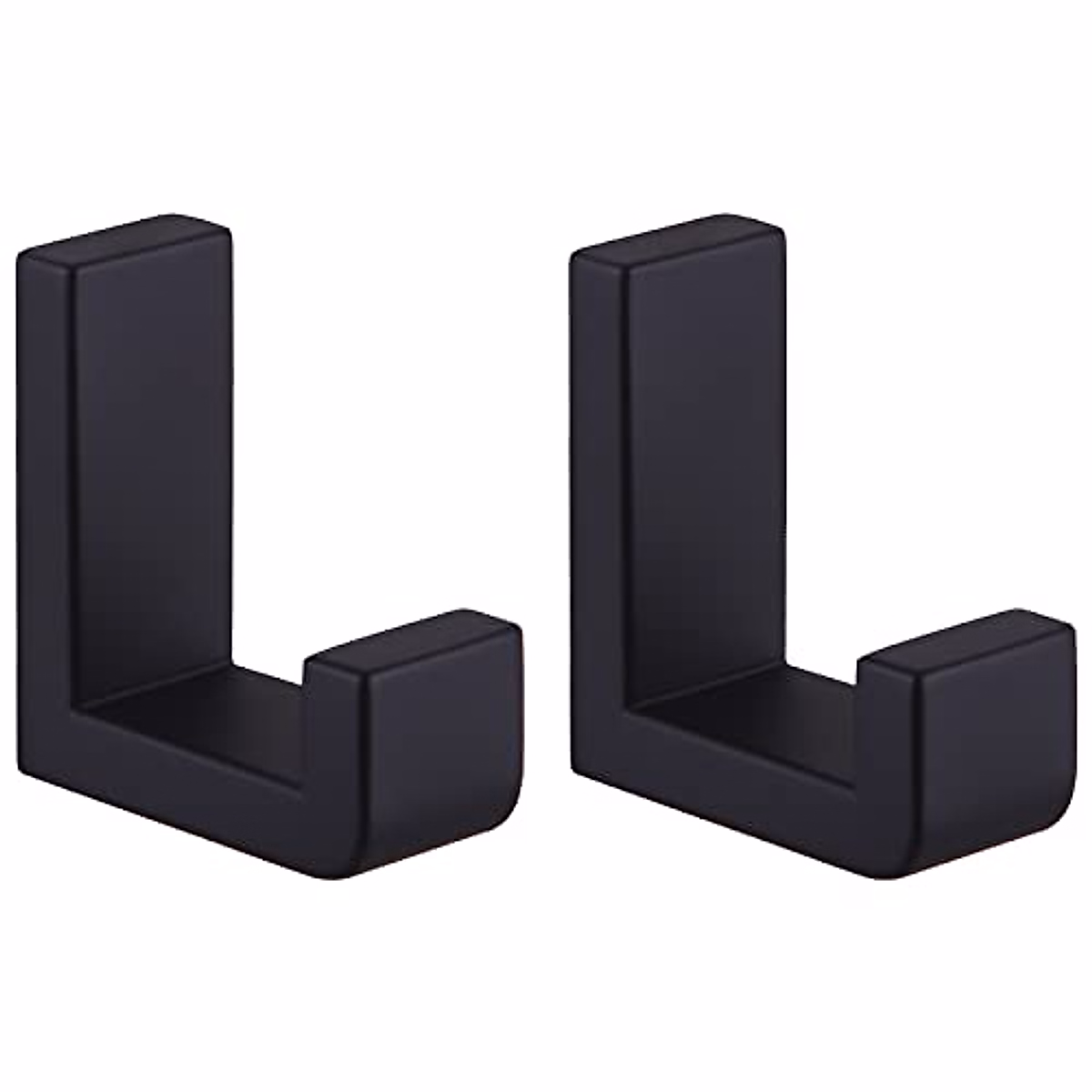 Angle Simple Bath Robe Hook 2 PCS, SUS304 Stainless Steel Bathroom Coat Towel Holder, Heavy Duty Wall Hook, Matte Black