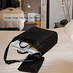 Lightweight Tote Bag for Travel Gym Shopping Work - Black
