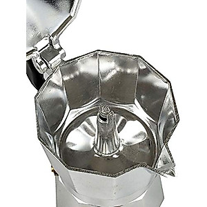 MINBAI Aluminum Espresso Coffee Maker Pot for Great Flavored Strong Espresso, Classic Italian Style Moka Pot, Makes Delicious Coffee, Easy to Operate & Quick Cleanup (12 cups)(Silver), XL, (MB-600)