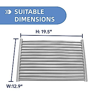 NEURARC 19.5 Inch Stainless Steel Grill grates Replacement Parts for Weber 7524 7528,Genesis 300 Series,Genesis E-310 E-330,Set of 2 Cooking Grid Grates(19.5" x 12.9")