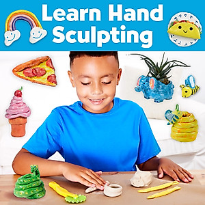 Faber-Castell Pottery Studio - Kids Pottery Wheel Kit for Ages 8+, Complete Pottery Wheel and Painting Kit for Beginners, 3 lbs of Sculpting Clay , Blue