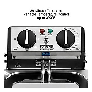 Waring Commercial WDF75B 208-volt Countertop Compact Electric Deep Fryer, 8.5-Pound