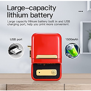 BrokSilent Label Maker Machine B21, Mini Desktop Label Printers, Wireless Portable Bluetooth Thermal Barcode Label Printer with Tape for Phone (Red)