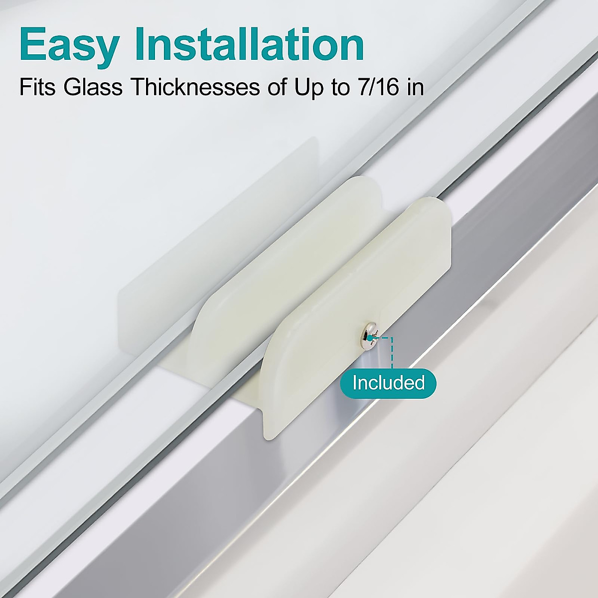 VYH M6219 Sliding Shower Door Bottom Guide for Sliding Shower Door (Top Hung) Shower Door Guide, 1/2 in Channels for Glass Shower Door Plastic Guide（2 Pack