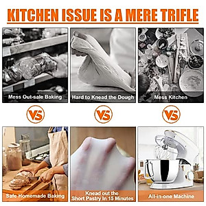 Stand Mixer, 8.5Qt Tilt-Head Food Mixer 660W 6+P Speed Kitchen Mixers Cwiim, with Dough Hook, Flat Beater, Whisk, Splash Guard, for Baking Bread Cake Cookie Pizza Salad Egg (White)