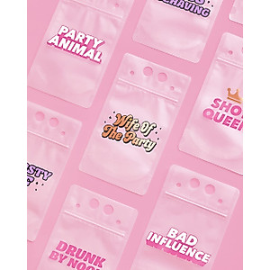 xo, Fetti Bachelorette Party Drink Pouches - 16 count | Bachelorette Party Cups, Bridesmaid Names Decorations, Maid of Dishonor Favors, Miss Behaving